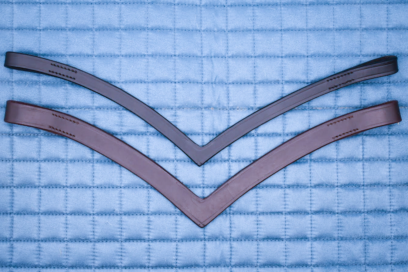 Plain Leather Browband - Deep V Shape | Browbands UK